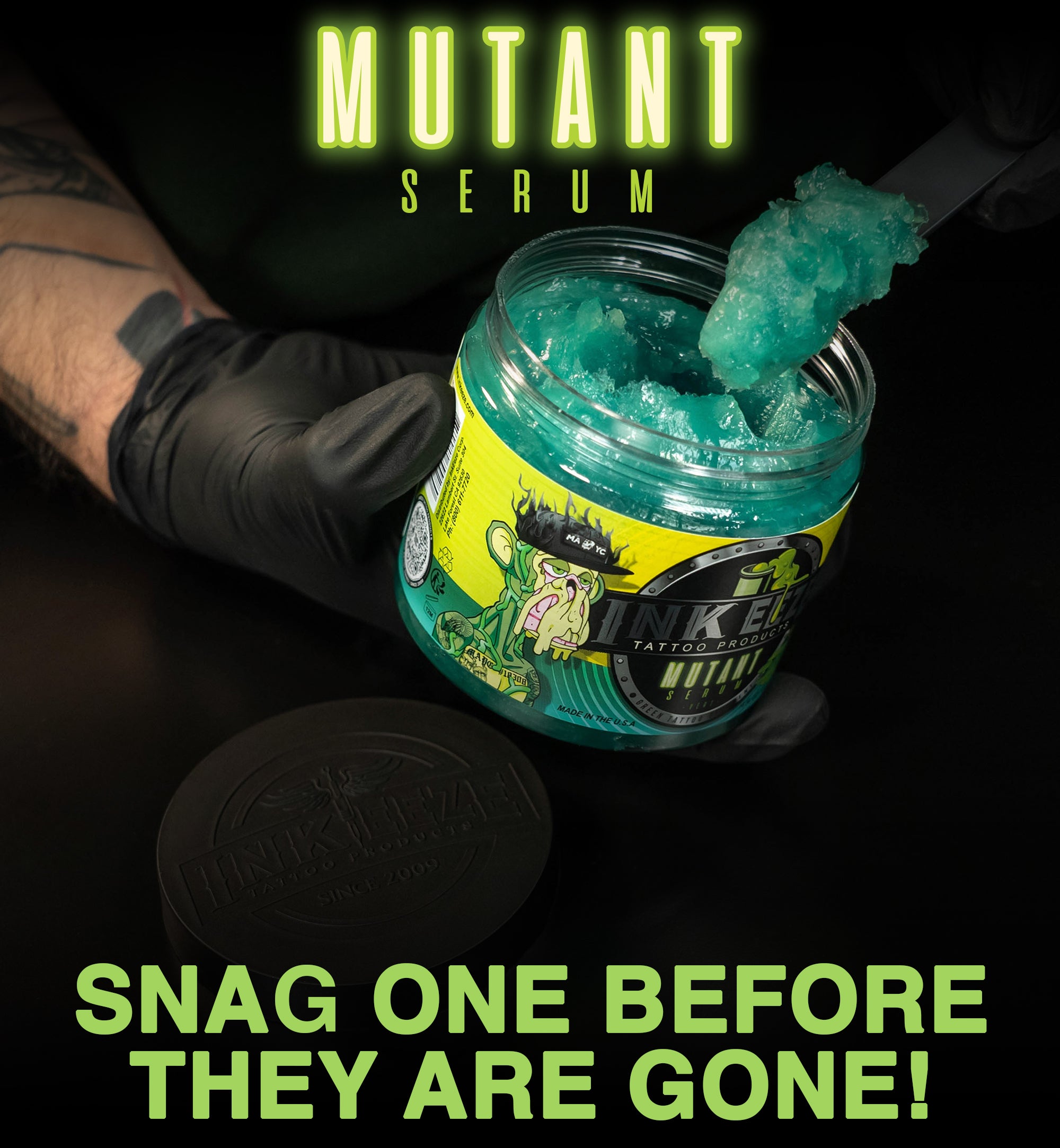 INKEEZE MUTANT SERUM GREEN TATTOO OINTMENT - 16OZ – King Cobra Tattoo ...